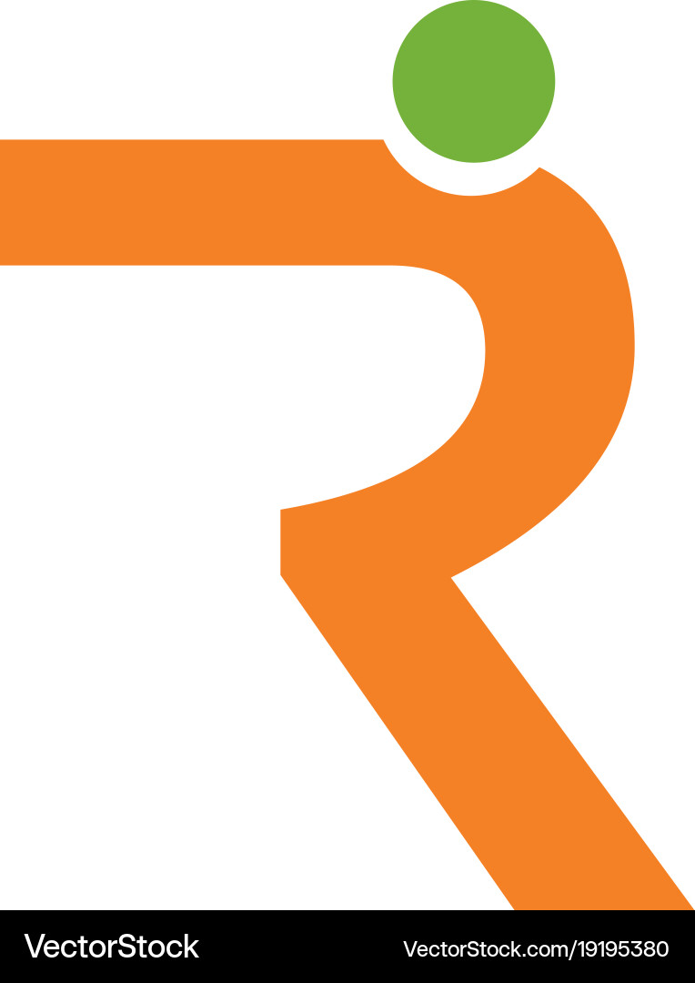 R letter people logo Royalty Free Vector Image