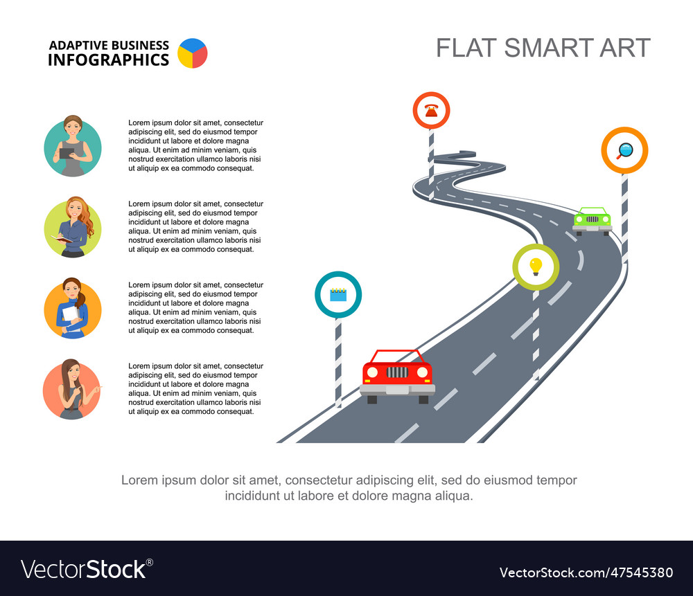 Road signs metaphor process chart template Vector Image