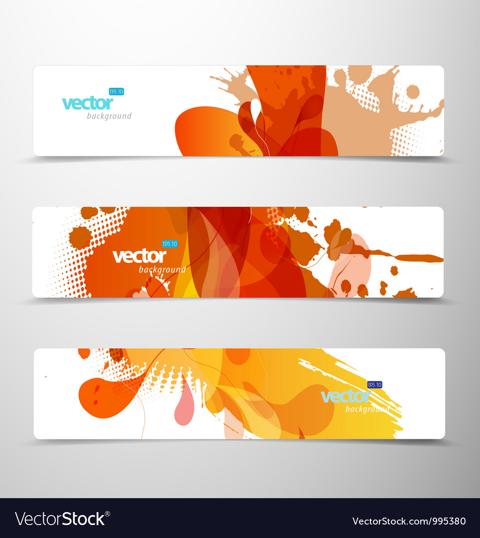 Set of abstract colorful web headers Royalty Free Vector