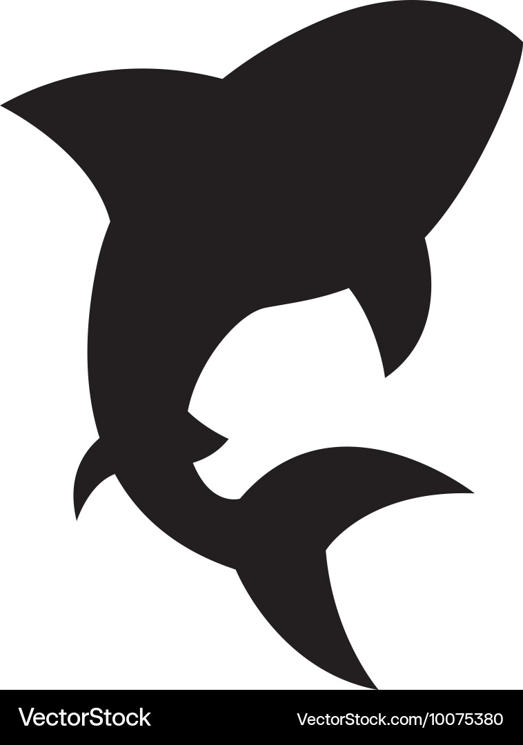 Shark signal silhouette icon Royalty Free Vector Image