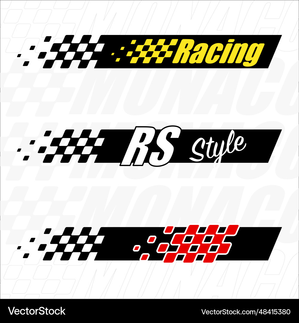 Sport racing car stripe decal Royalty Free Vector Image