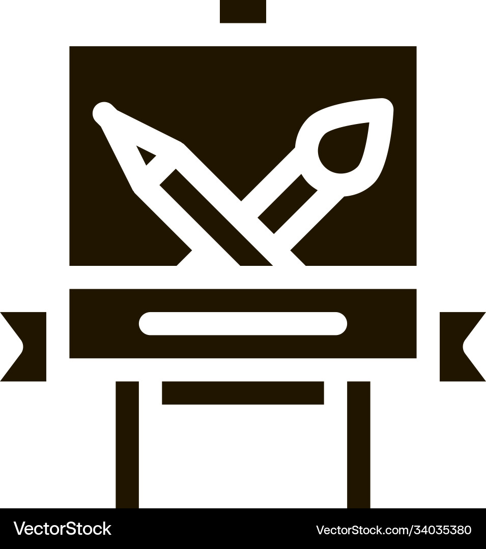 Student painting lesson icon glyph Royalty Free Vector Image