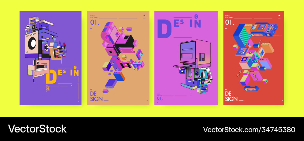 Trendy abstract colorful geometric collage Vector Image