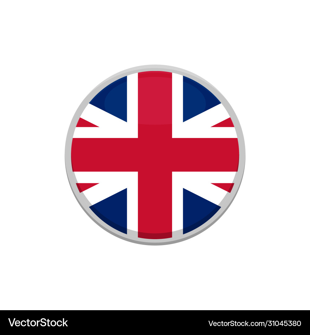 United kingdom flag official button icon Vector Image