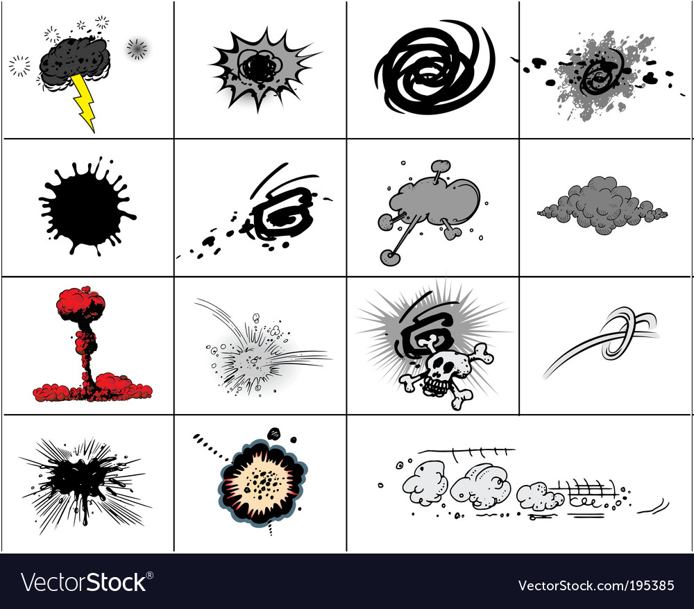 Comic book explosions Royalty Free Vector Image