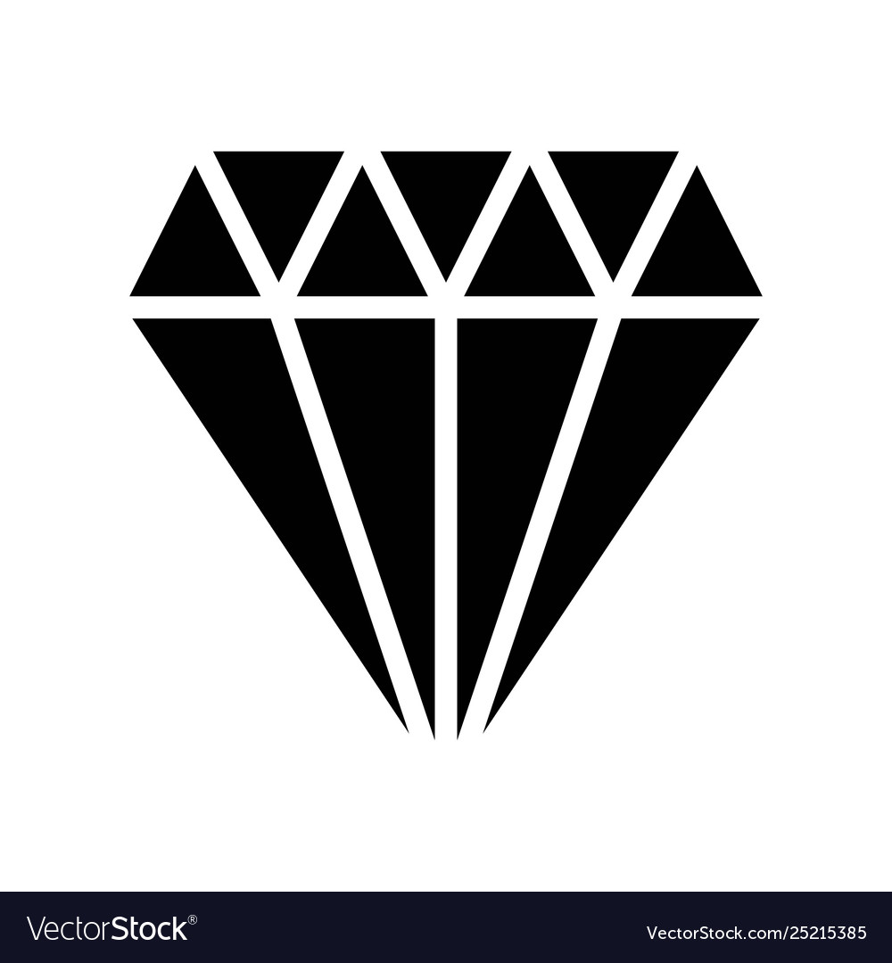 Diamond isolated solid style icon Royalty Free Vector Image