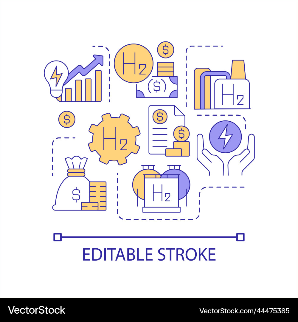 Financial incentives for hydrogen concept icon Vector Image