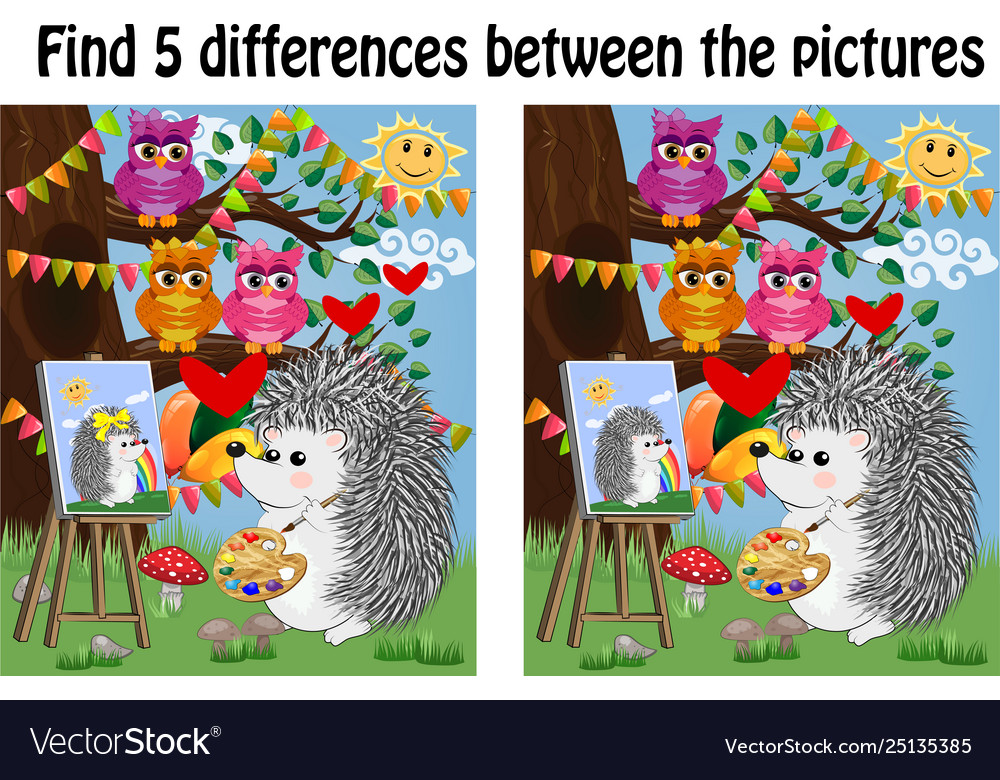 Find differences between pictures Royalty Free Vector Image