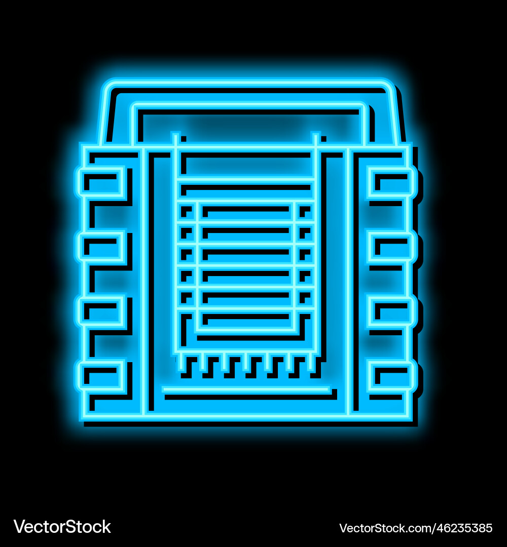 Heater portable neon glow icon Royalty Free Vector Image