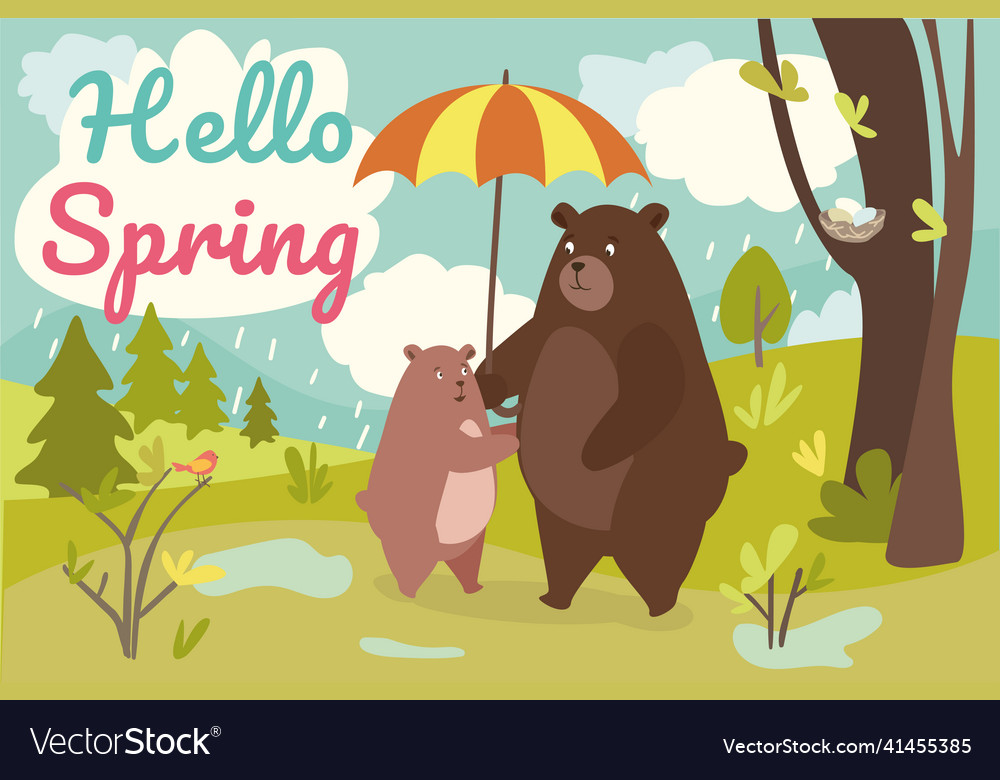 Hello spring concept background Royalty Free Vector Image