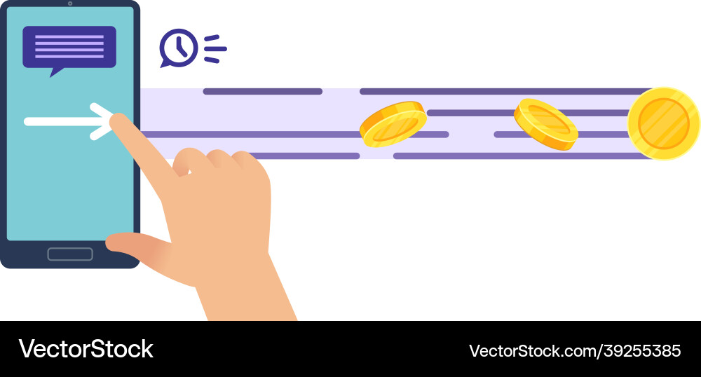 Instant fast money transfer human hands holding Vector Image