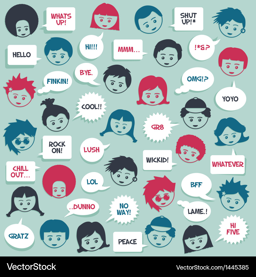 Kids talking Royalty Free Vector Image - VectorStock