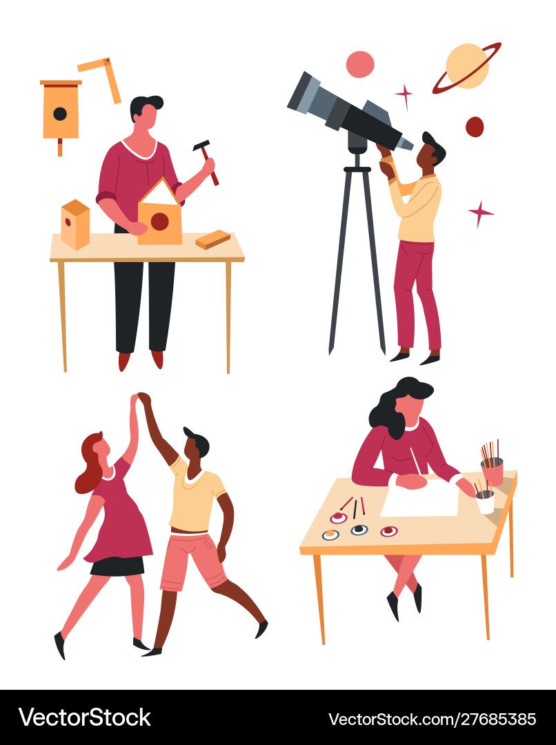 Leisure activity and hobbies craft and art Vector Image