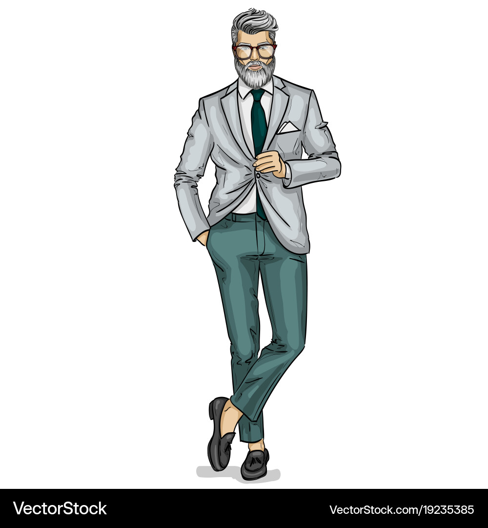 Man model dressed Royalty Free Vector Image - VectorStock