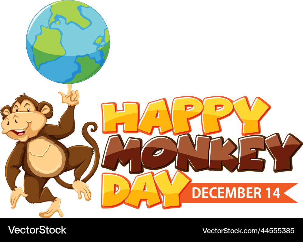 Monkey day text for banner or poster design Vector Image