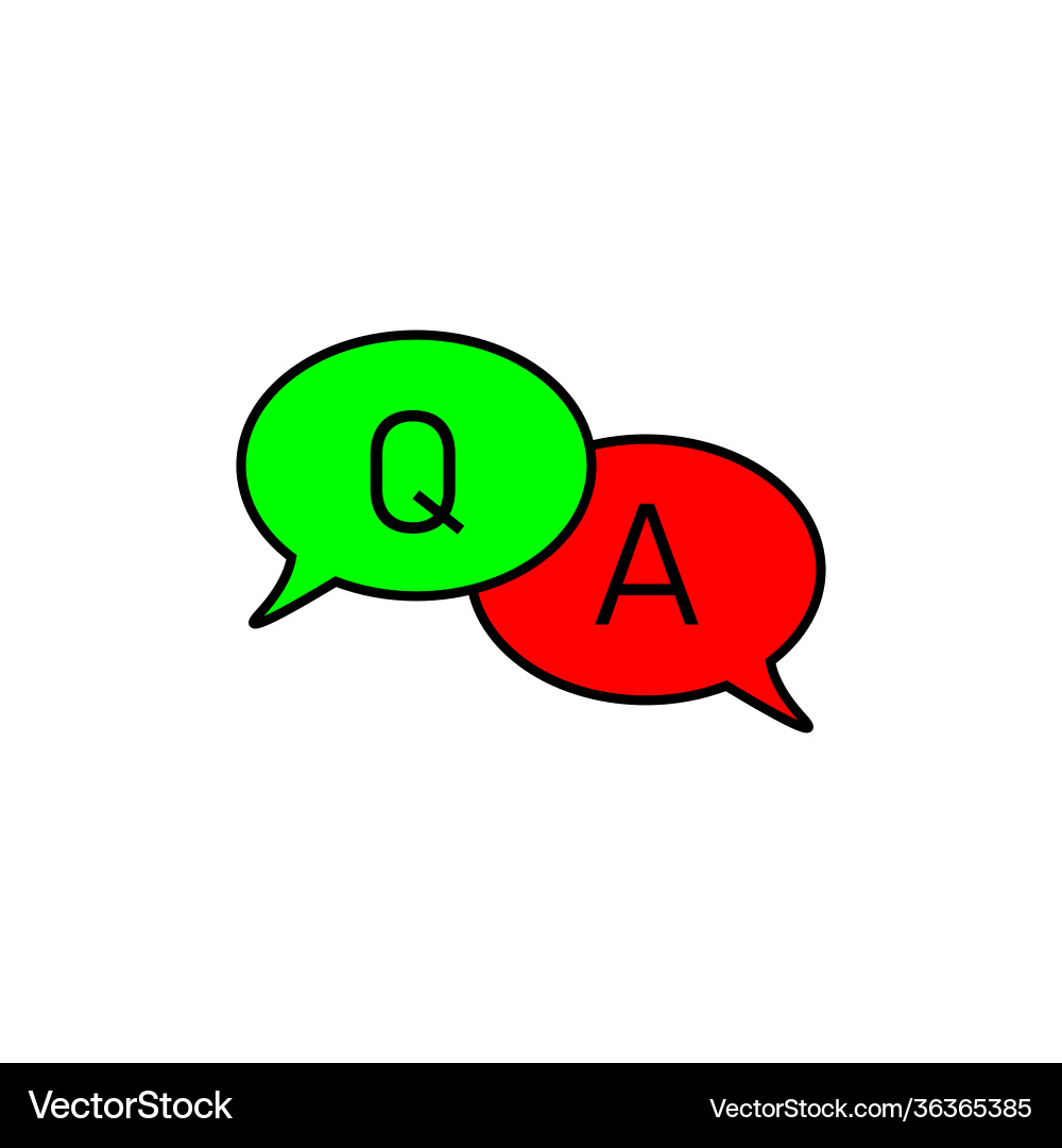 Questions and answers speech bubble icon faq chat Vector Image
