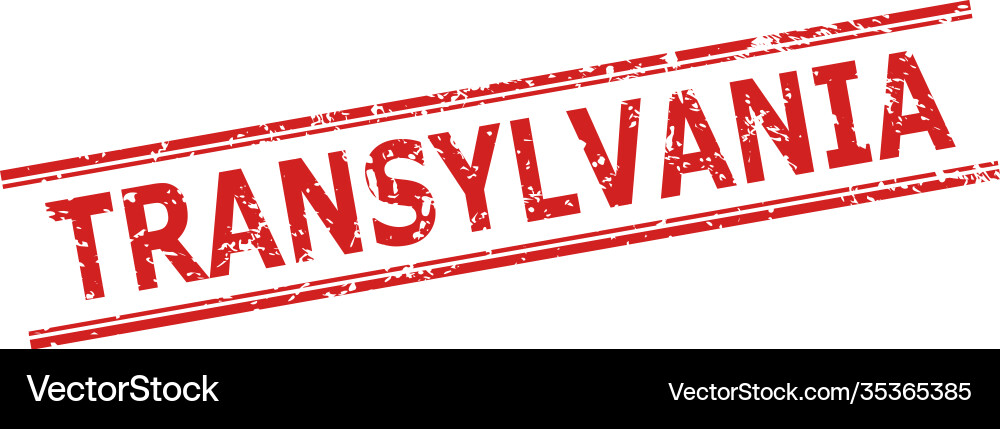 Transylvania stamp seal with corroded texture Vector Image