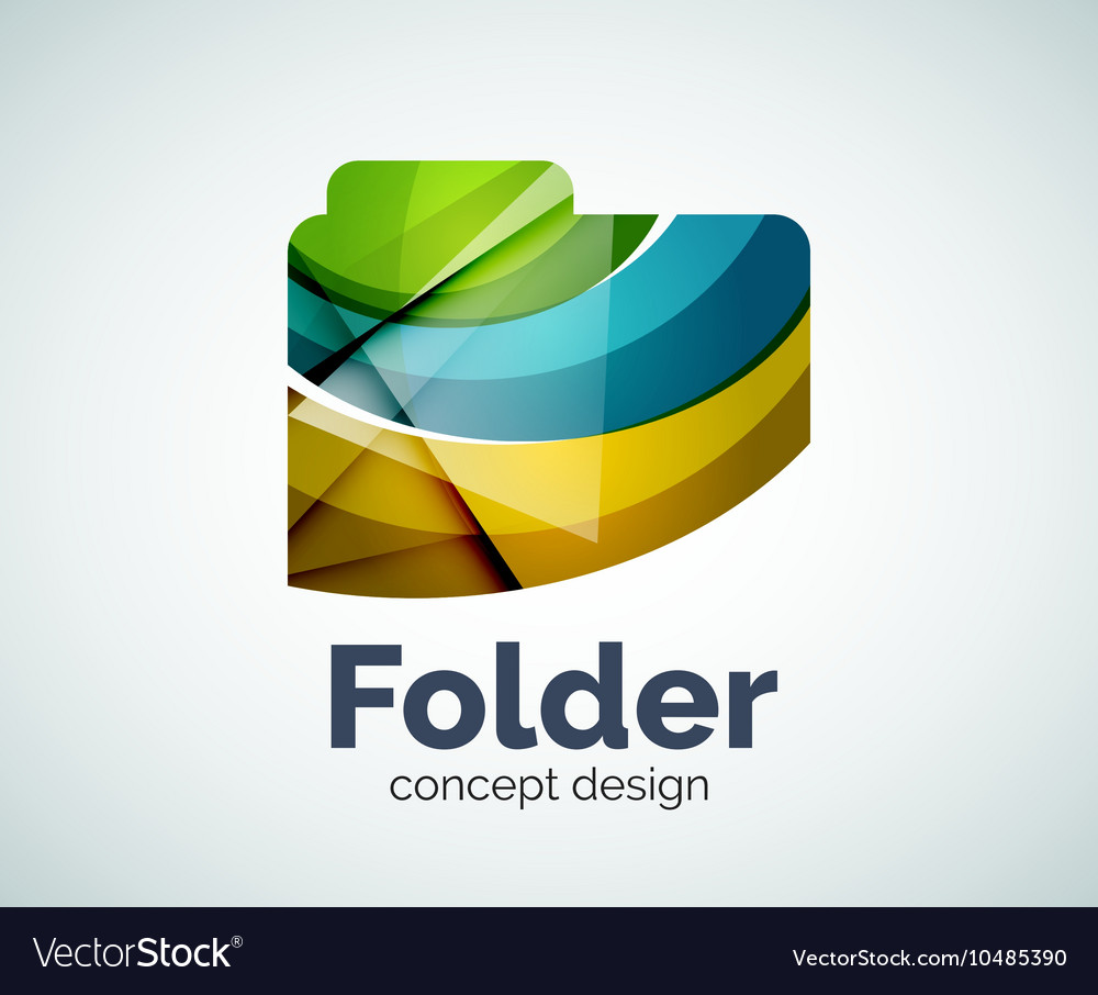Computer folder logo template Royalty Free Vector Image