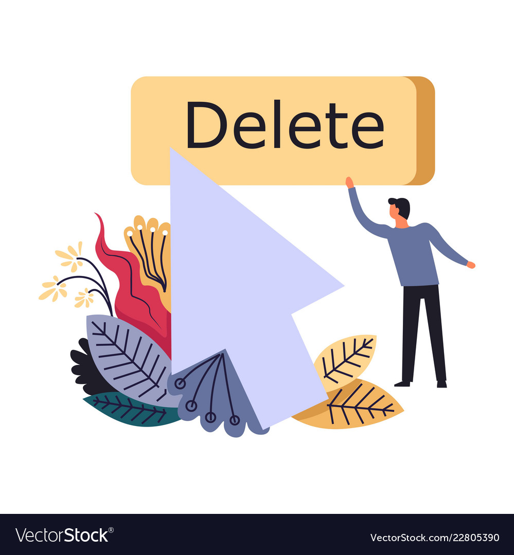 Delete process replacing man web developer Vector Image