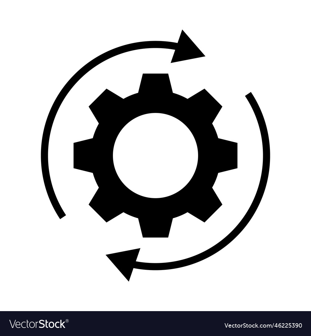 Gear Workflow Progress Icon Royalty Free Vector Image