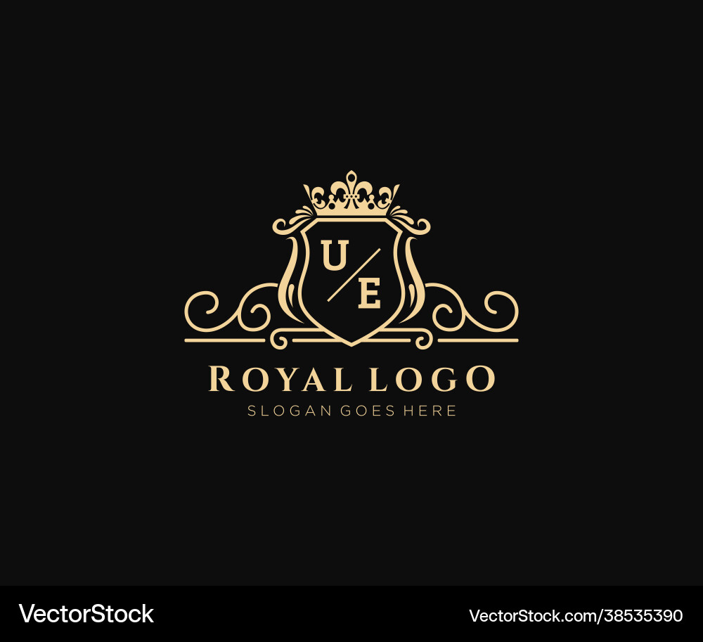 Initial ue letter luxurious brand logo template Vector Image