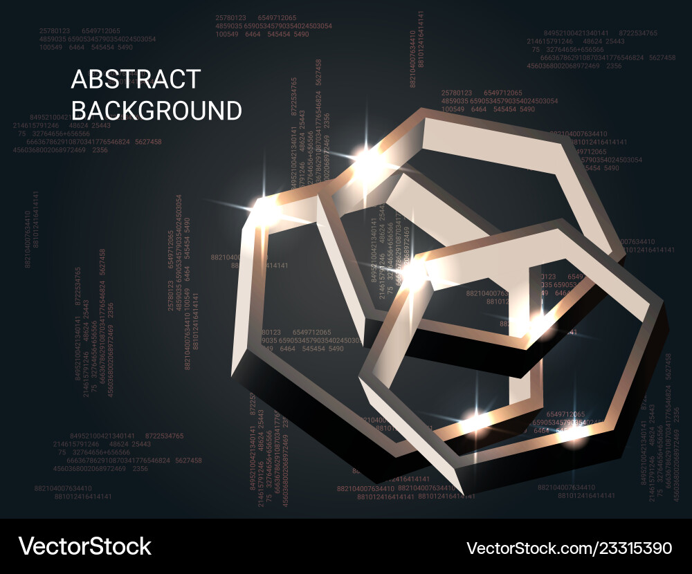 Metal polygons sparkle on the background Vector Image