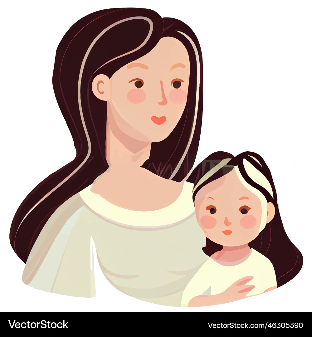 Mother with her lovely Royalty Free Vector Image