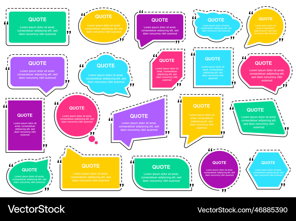 Quote bubbles mega set elements in flat design Vector Image