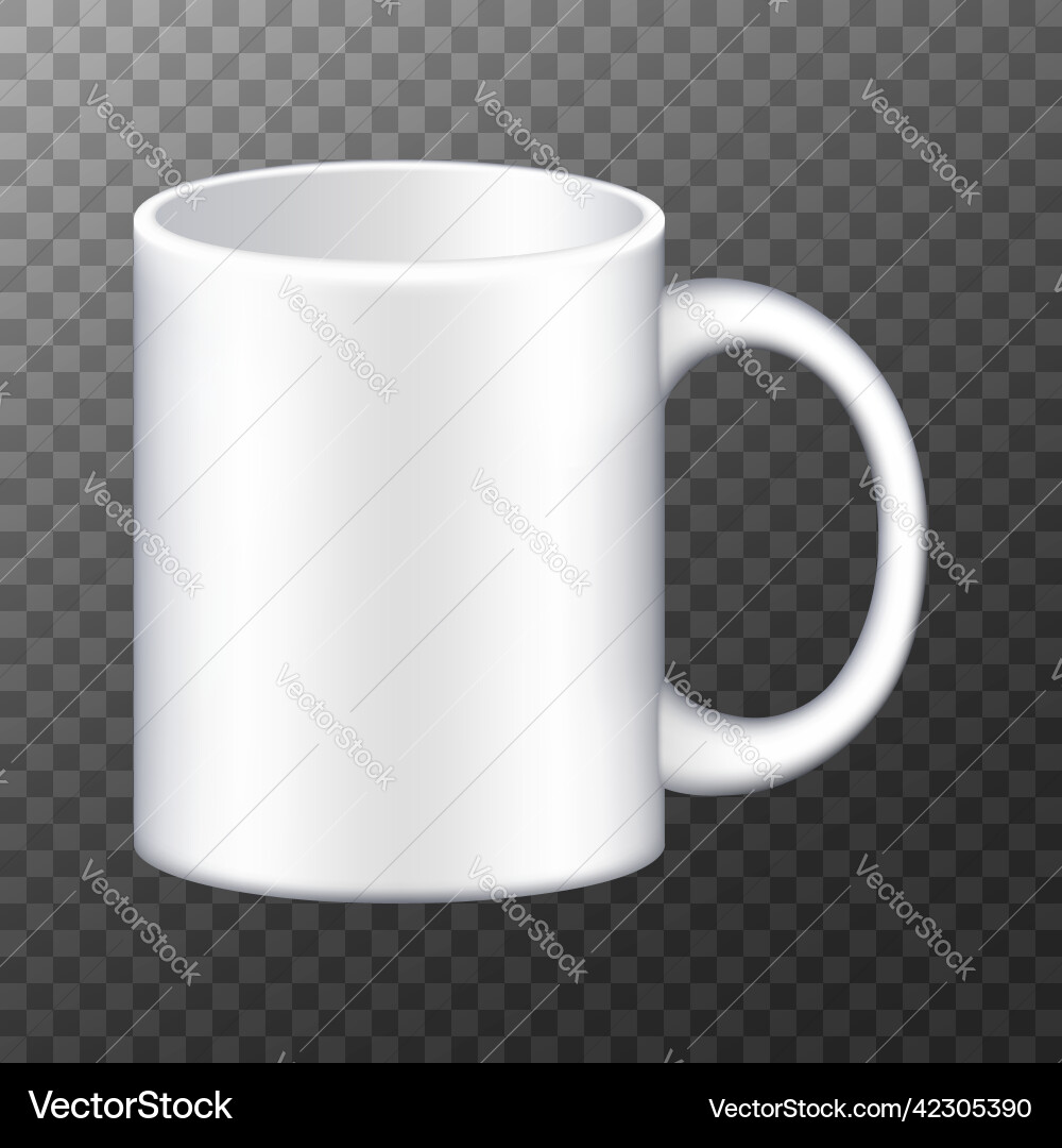Realistic white cup Royalty Free Vector Image - VectorStock