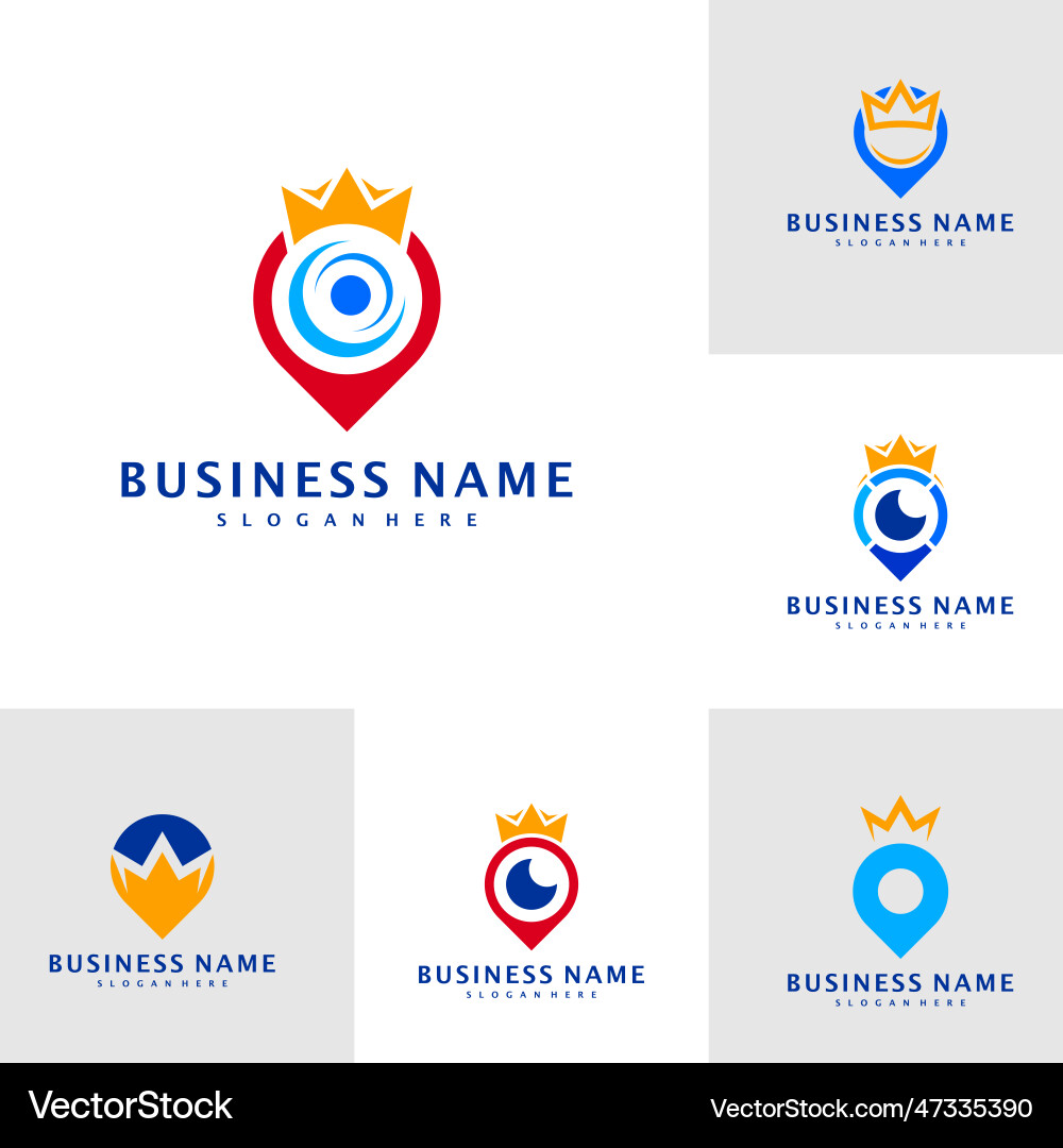 Set of king point logo template creative point Vector Image