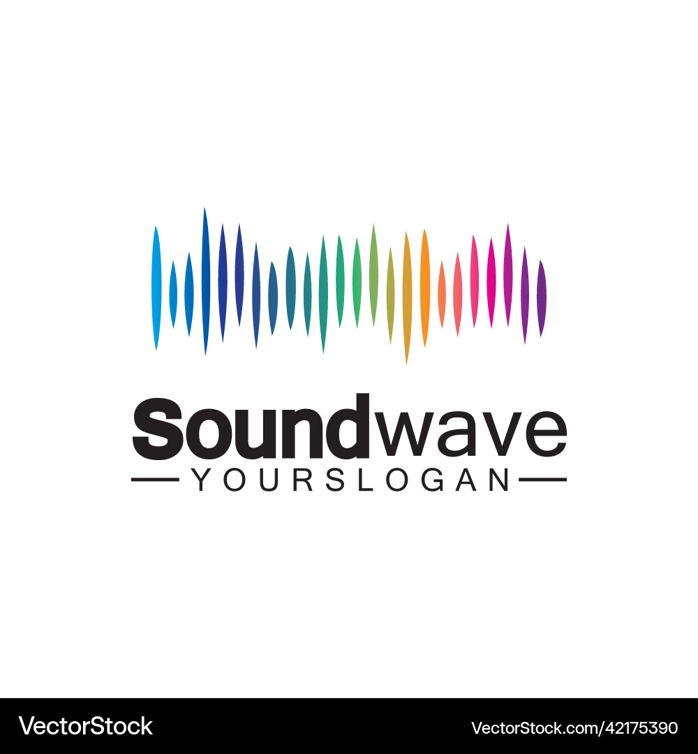 Sound wave logo and symbol Royalty Free Vector Image