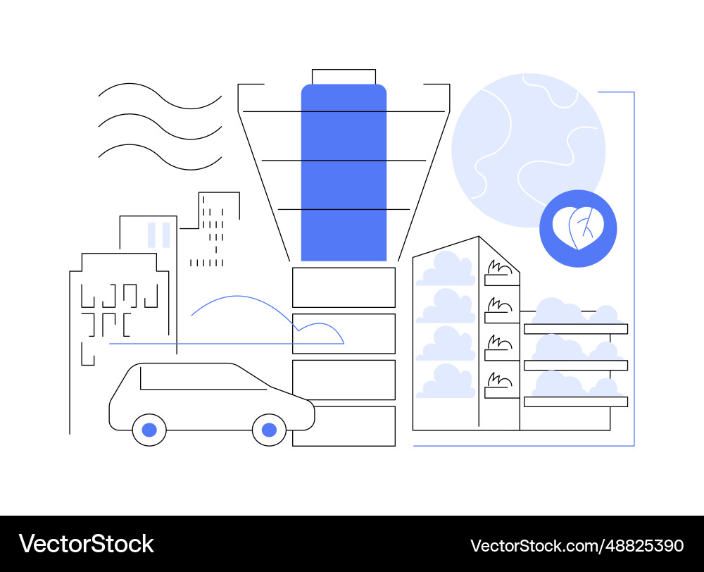 Urban air purification abstract concept Royalty Free Vector