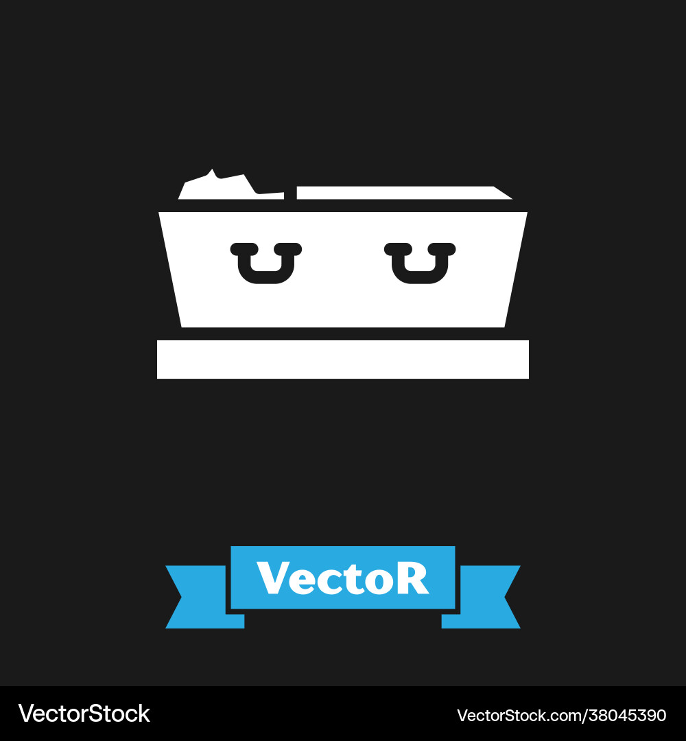 White open coffin with dead deceased body icon Vector Image