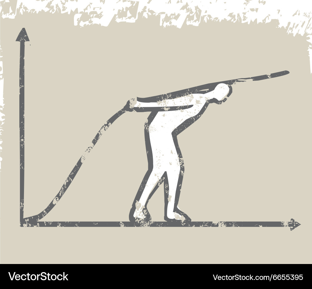 Business man grow up graph line Royalty Free Vector Image