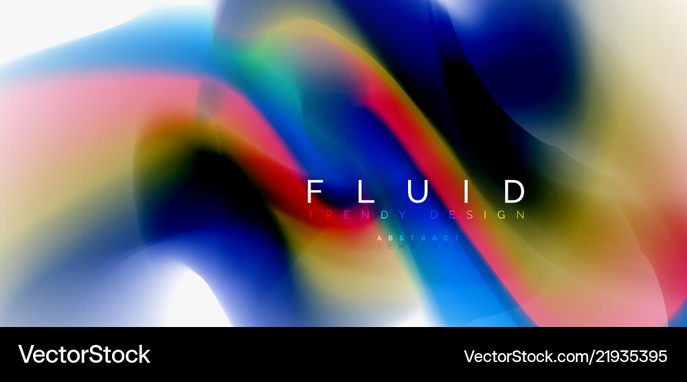 Color flowing wave trendy liquid design template Vector Image