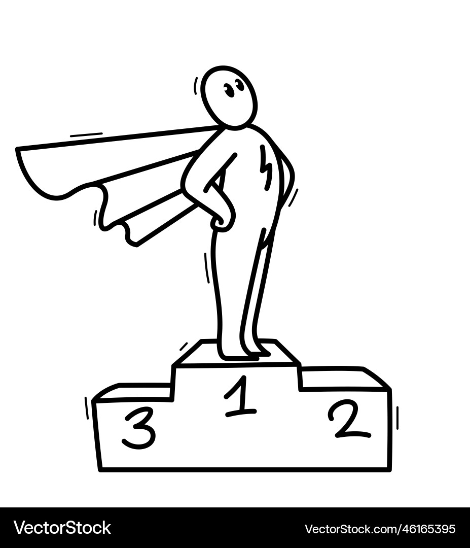 Funny cartoon man standing confident Royalty Free Vector