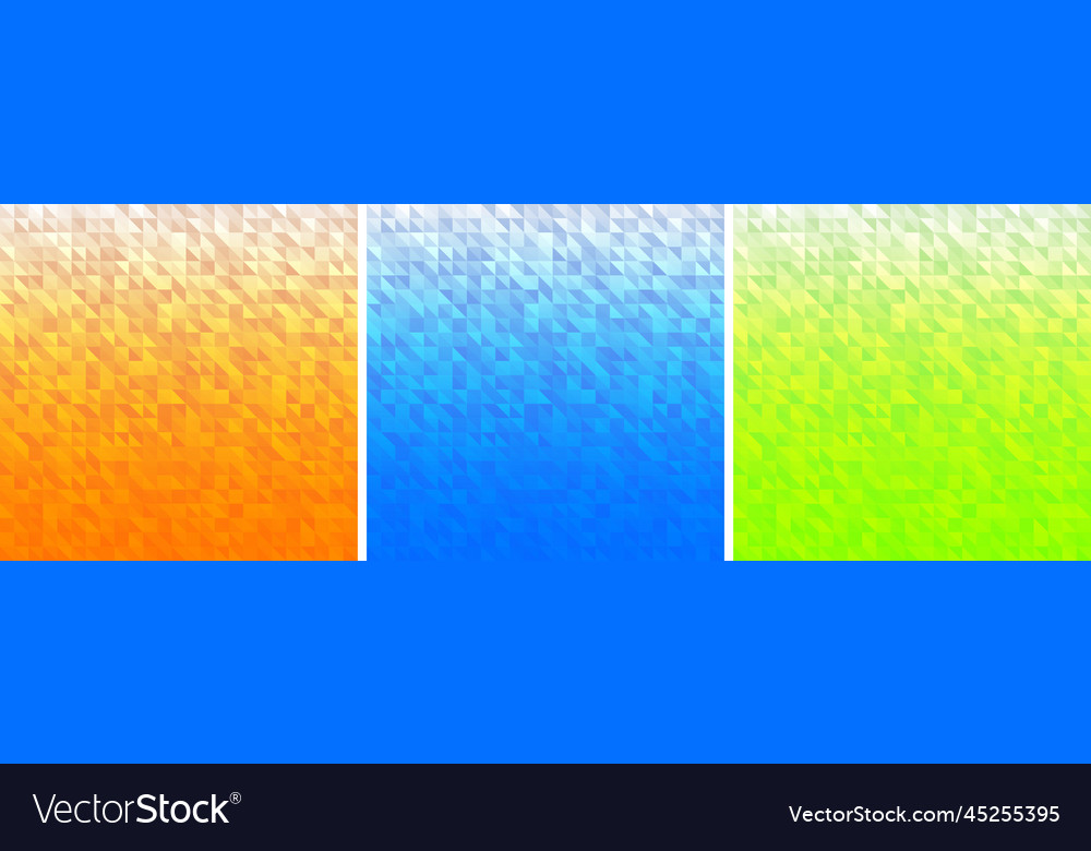 Geometric gradient backgrounds set of colorful Vector Image
