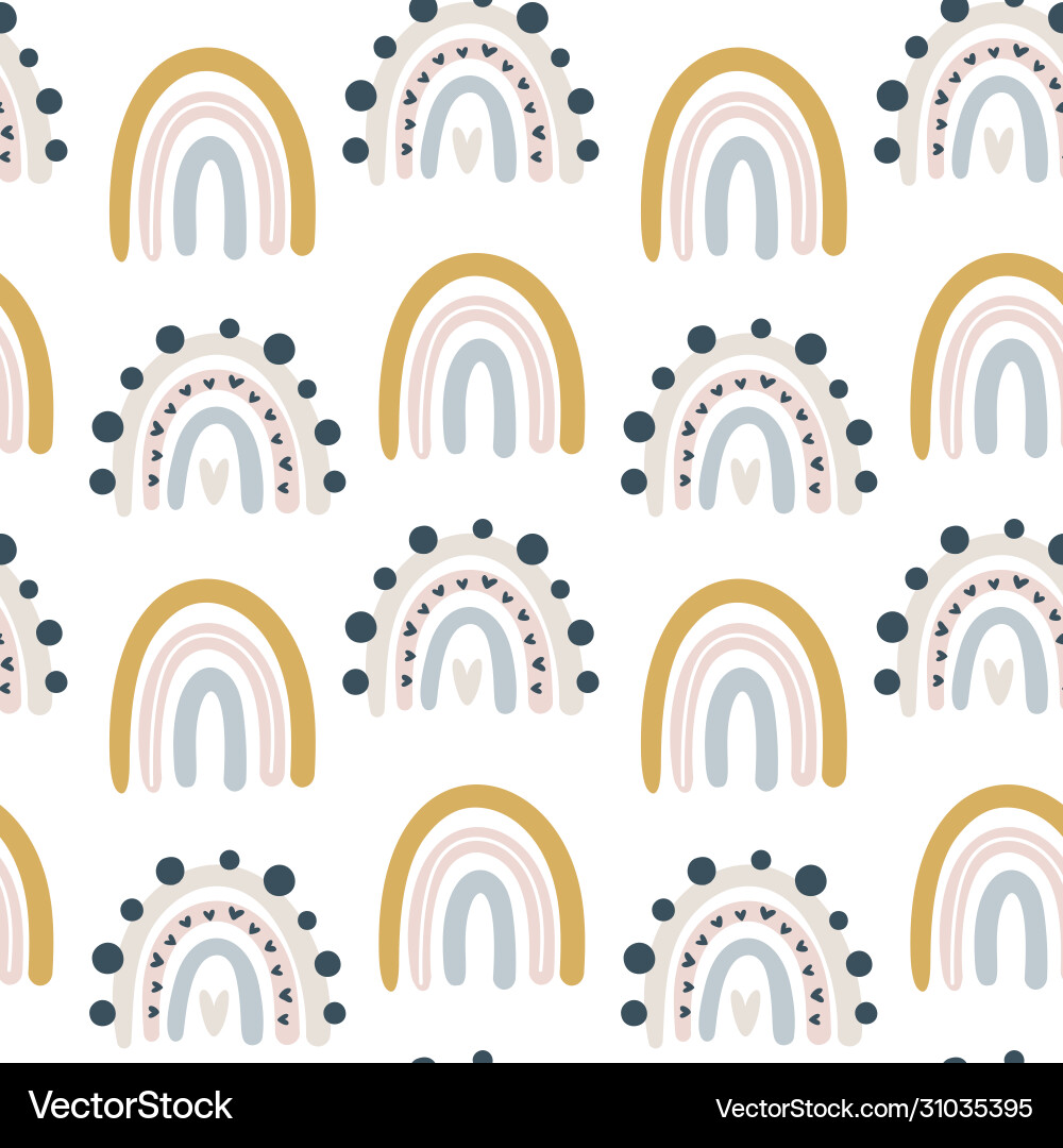 Kids hand drawn seamless pattern with colorful Vector Image