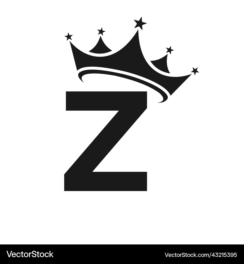 Letter z crown logo Royalty Free Vector Image - VectorStock