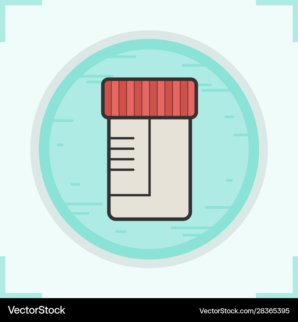 Medical tests jar color icon Royalty Free Vector Image