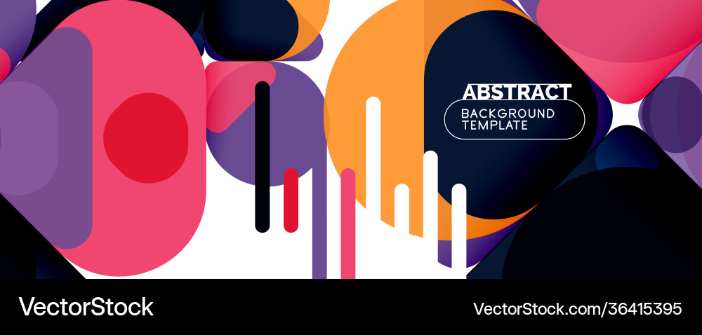 Modern geometric round shapes and dynamic lines Vector Image