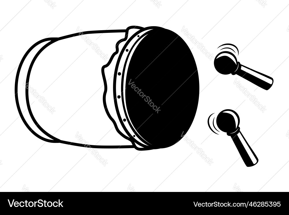 Outline simple bedug beduk traditional drum Vector Image