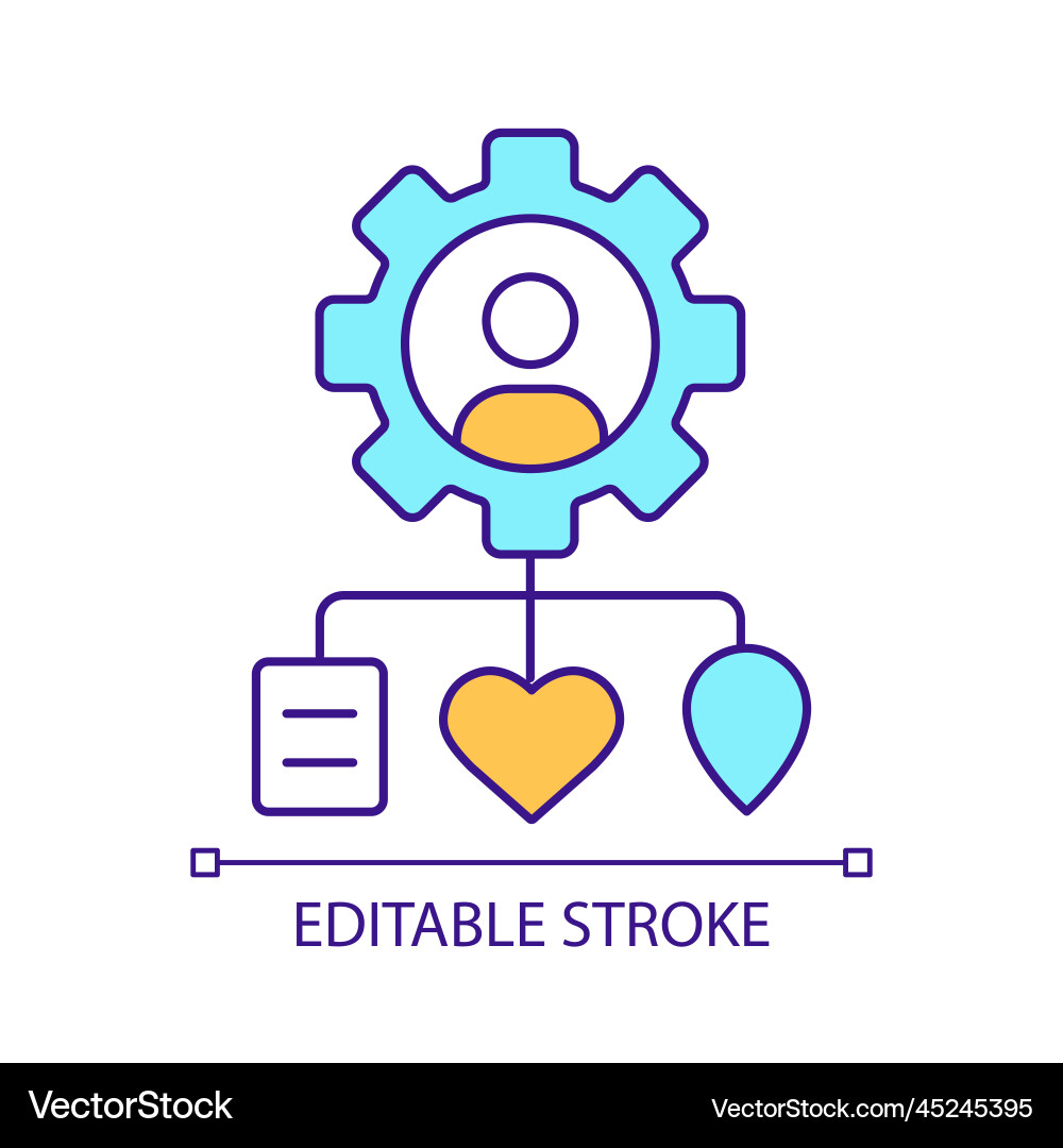 Personal information rgb color icon Royalty Free Vector