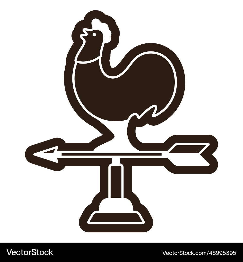 Rooster weather vane cut out Royalty Free Vector Image