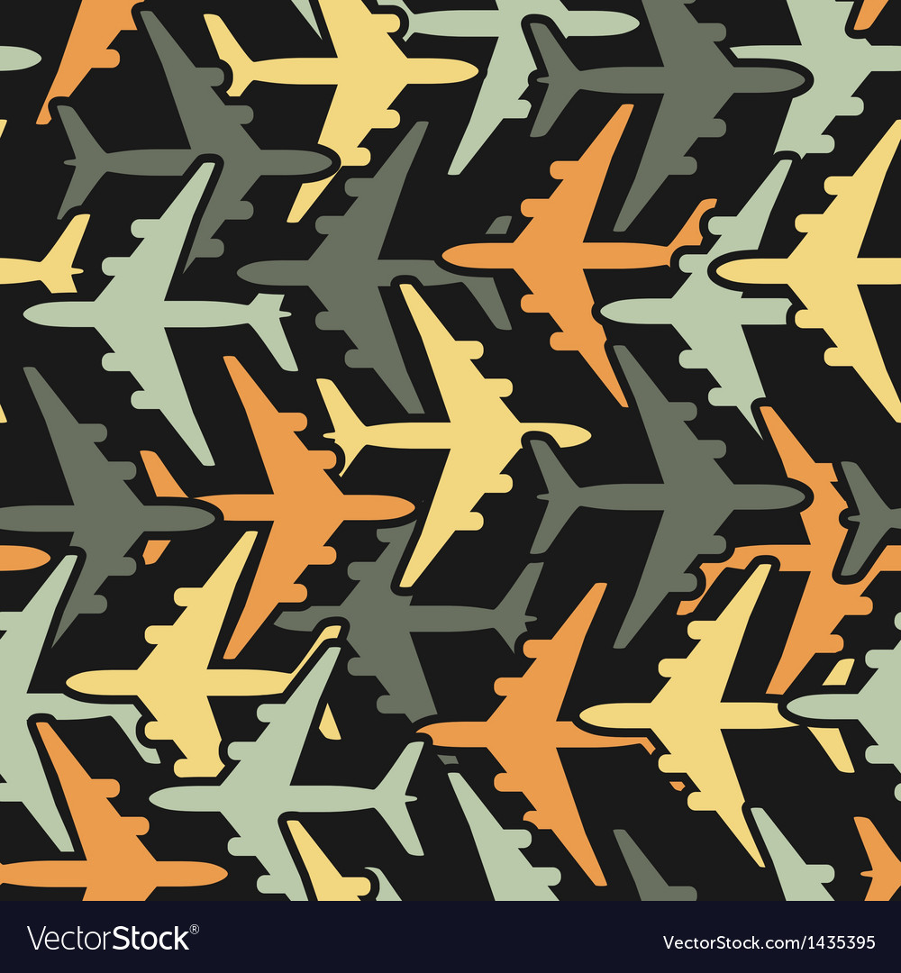 Seamless background pattern with airplanes Vector Image
