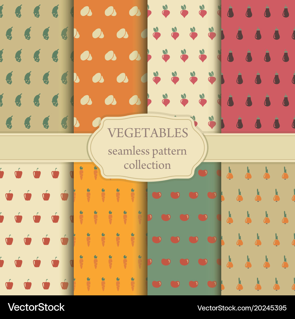 Seamless backgrounds of vegetables Royalty Free Vector Image