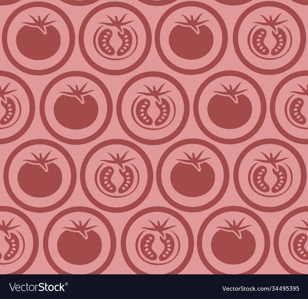 Seamless repeating pattern tomatoes Royalty Free Vector