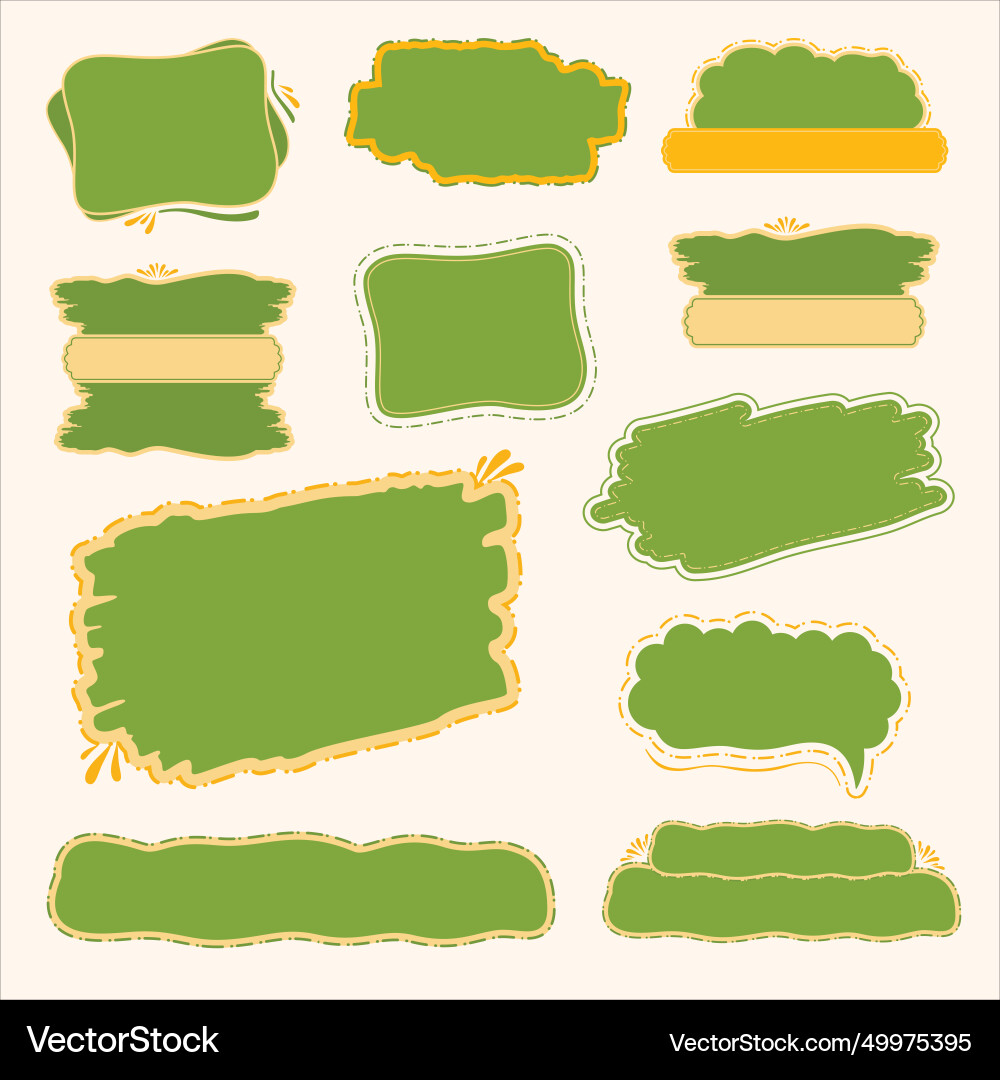 Set of green modern shape Royalty Free Vector Image
