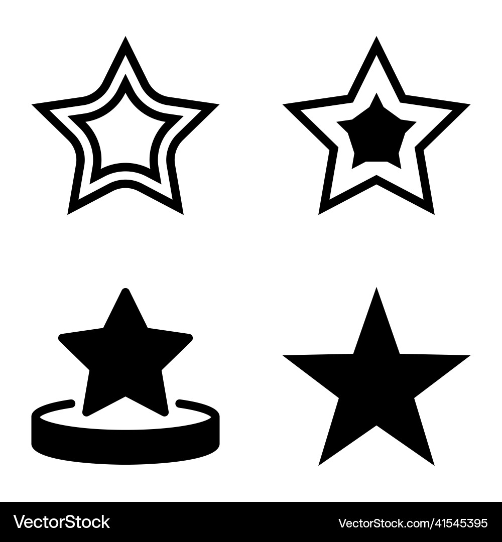 Stars flat icon set isolated on white background Vector Image