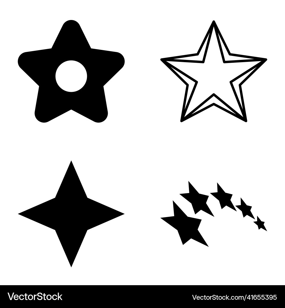 Stars1-2starfall flat icon set isolated on white Vector Image